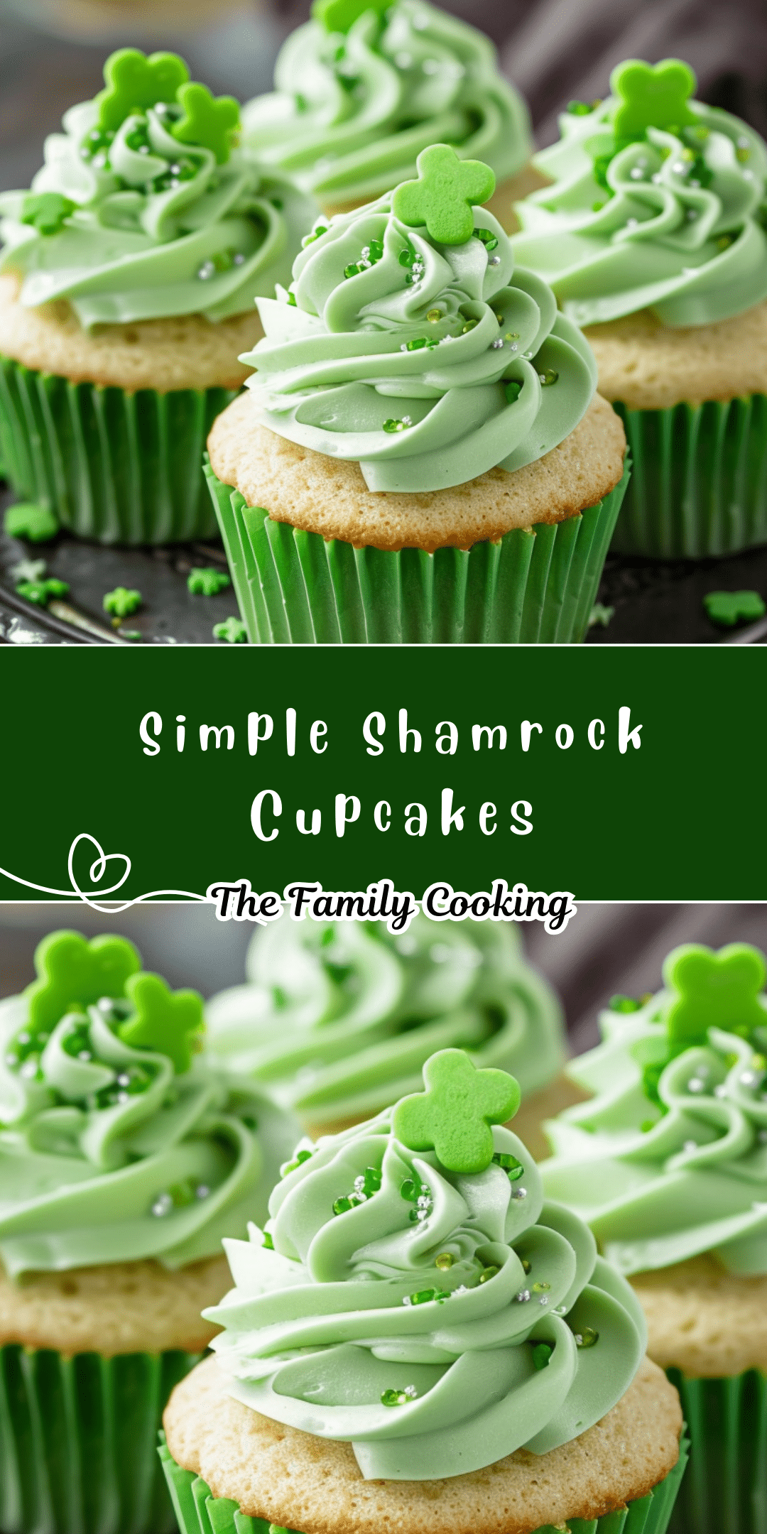 Simple Shamrock Cupcakes | TheFamilyCooking
