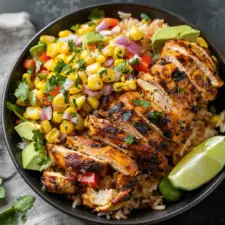 Street Corn Chicken Rice Bowl | TheFamilyCooking