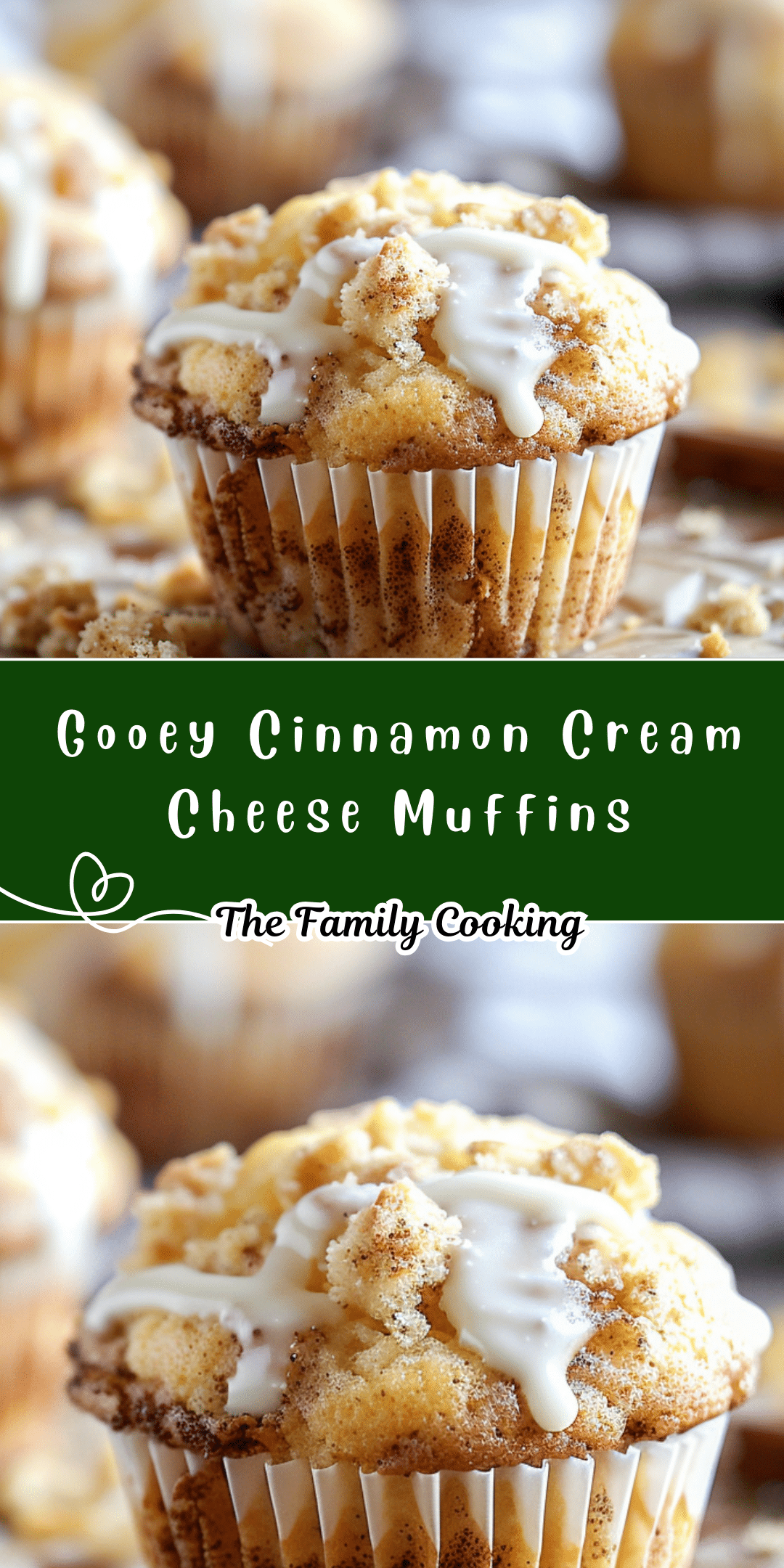 Gooey Cinnamon Cream Cheese Muffins | TheFamilyCooking