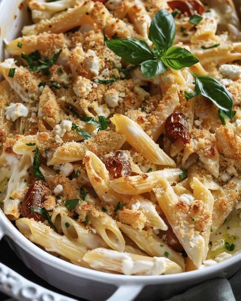 Baked Goat Cheese Pasta | TheFamilyCooking