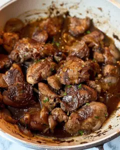 Chicken Livers with Onions | TheFamilyCooking