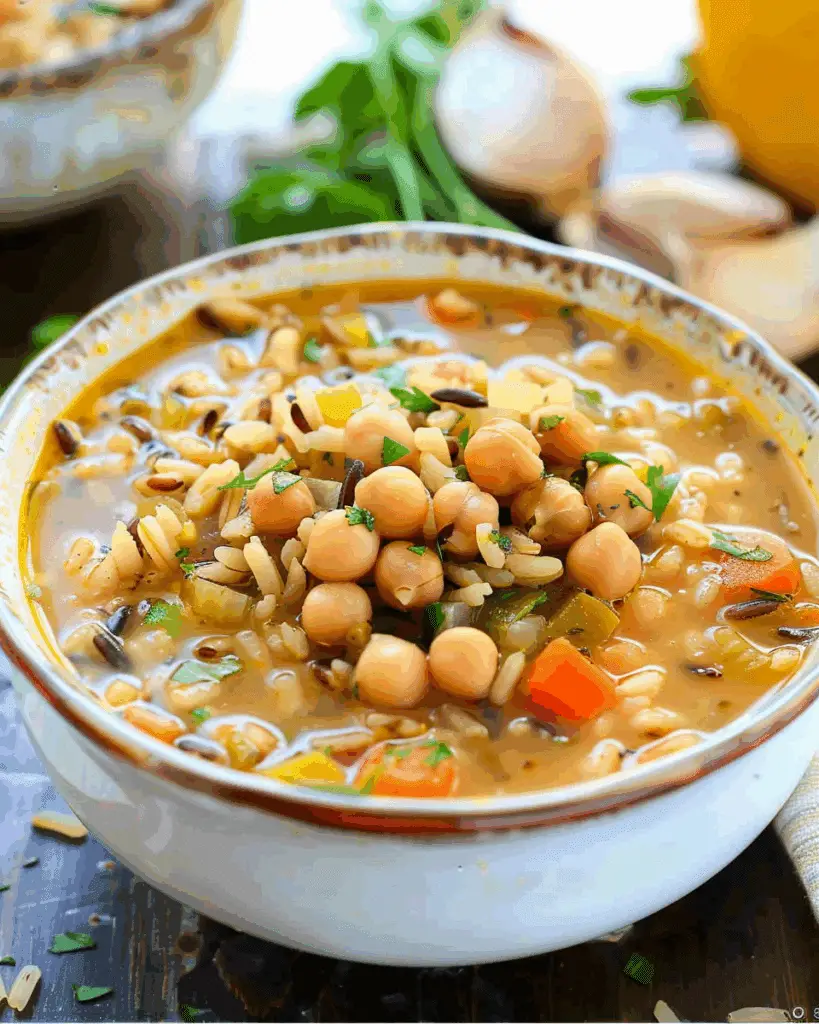 Wild Rice and Garbanzo Bean Soup | TheFamilyCooking
