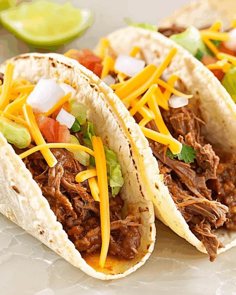 Slow Cooker Pulled Beef Tacos | TheFamilyCooking