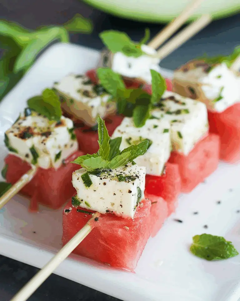 Watermelon Feta Skewers | TheFamilyCooking