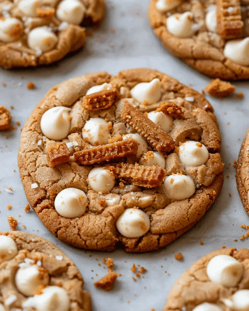 Crumbl Biscoff White Chip Cookies | TheFamilyCooking
