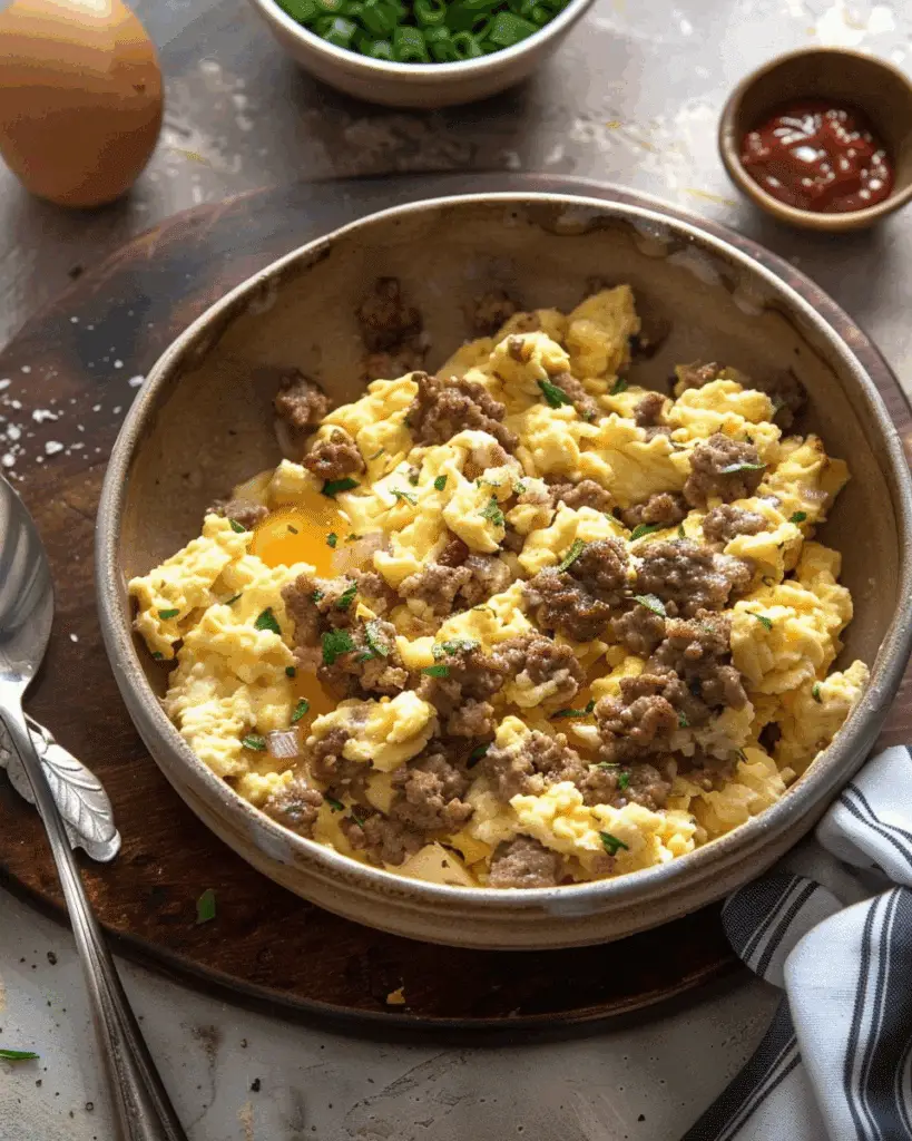 Hamburger Scrambled Eggs | TheFamilyCooking