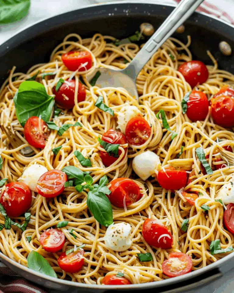 One-Pan Caprese Pasta | TheFamilyCooking