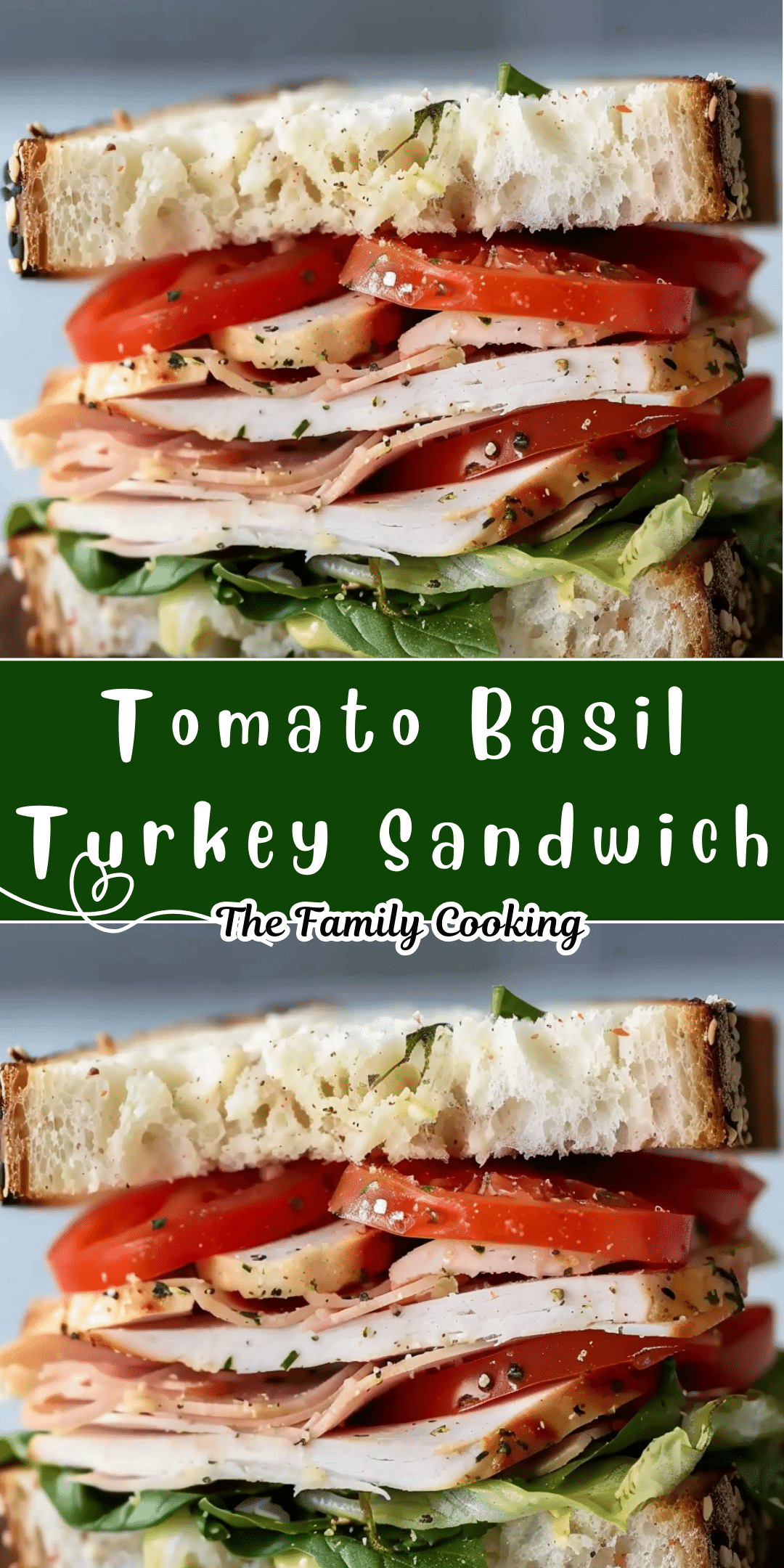 Tomato Basil Turkey Sandwich | TheFamilyCooking