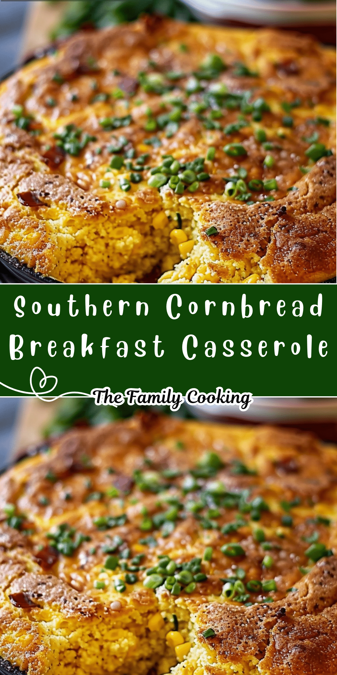 Southern Cornbread Breakfast Casserole | TheFamilyCooking