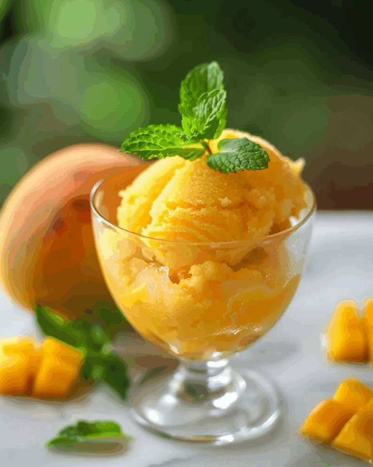 Mango Sorbet with Mint | TheFamilyCooking
