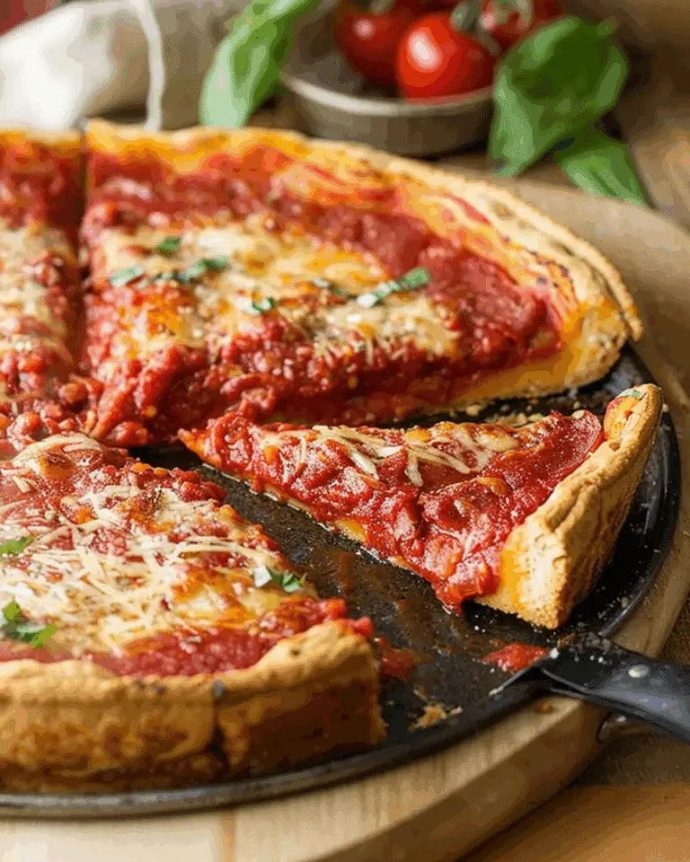 Chicago Style Deep Dish Pizza | TheFamilyCooking