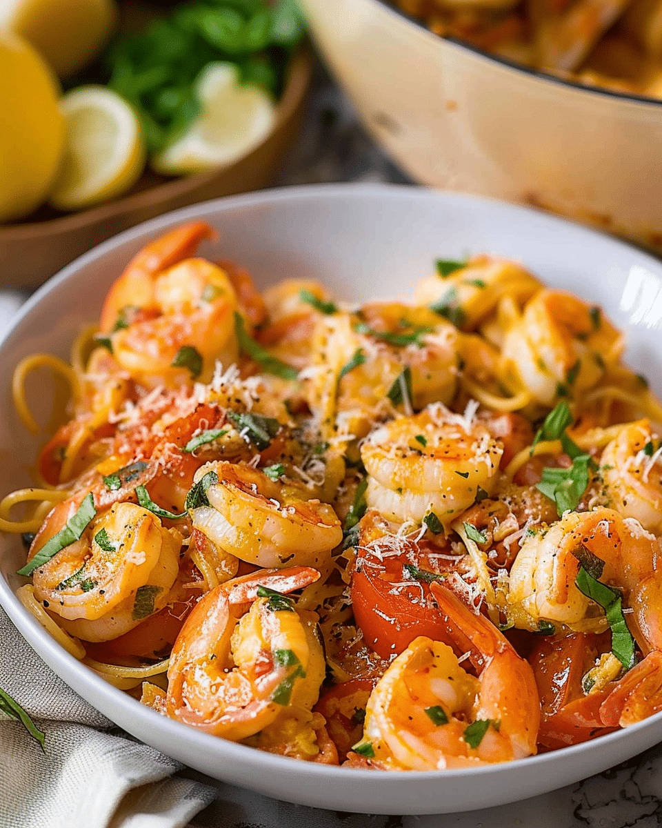 Garlic Tomato Shrimp Scampi | TheFamilyCooking
