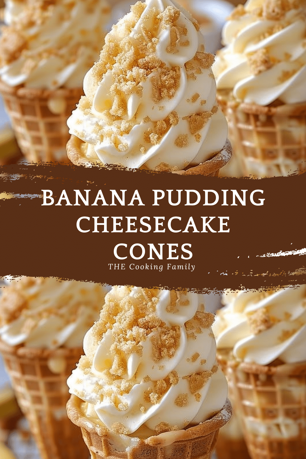 Banana Pudding Cheesecake Cones | TheFamilyCooking