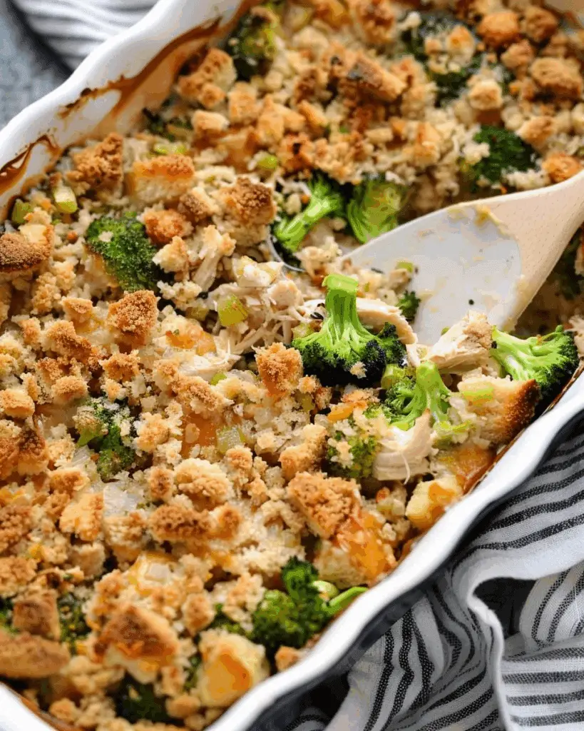 Chicken Broccoli Stuffing Casserole | TheFamilyCooking