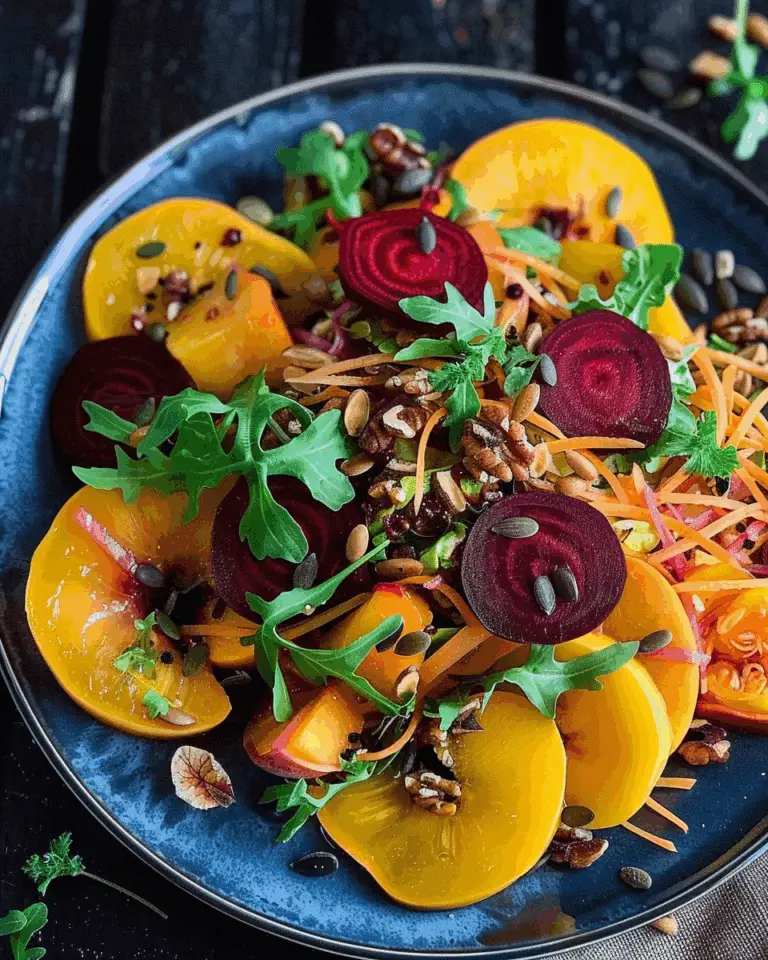 Salad with Persimmons and Beetroot Dressing | TheFamilyCooking