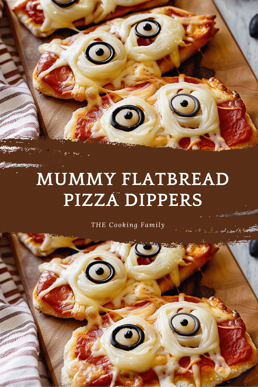 Mummy Flatbread Pizza Dippers | TheFamilyCooking