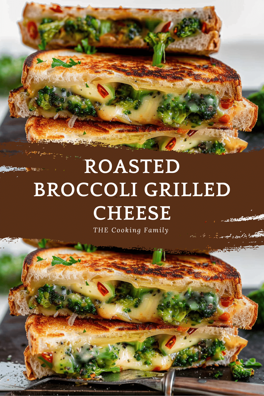 Roasted Broccoli Grilled Cheese | TheFamilyCooking