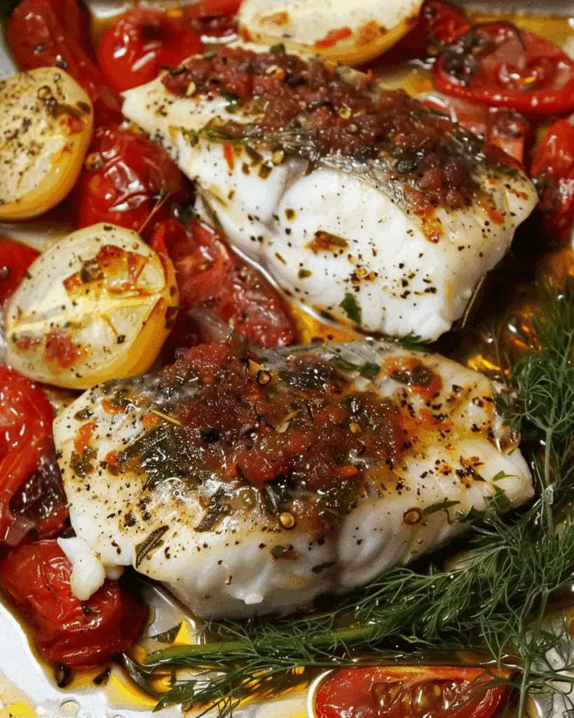 Baked Fish with Fennel and Tomatoes | TheFamilyCooking