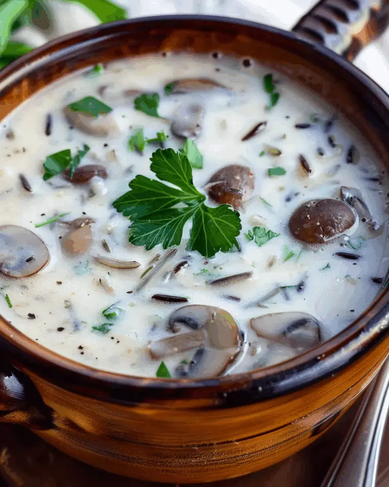 Creamy Wild Rice and Mushroom Soup | TheFamilyCooking