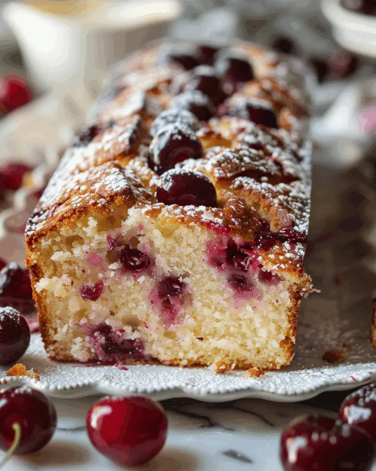 Fresh Cherry Loaf Cake | TheFamilyCooking