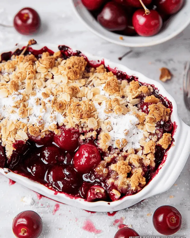 Cherry Crumble with Hazelnut Streusel | TheFamilyCooking