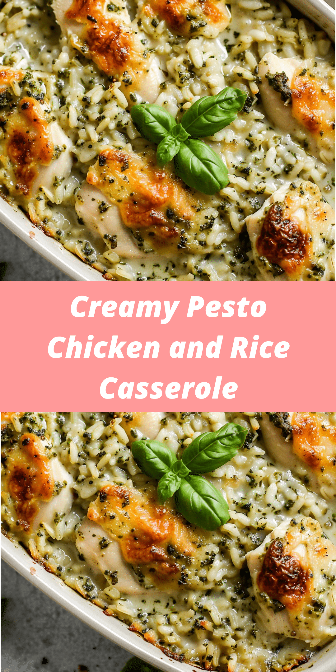 Creamy Pesto Chicken and Rice Casserole | TheFamilyCooking