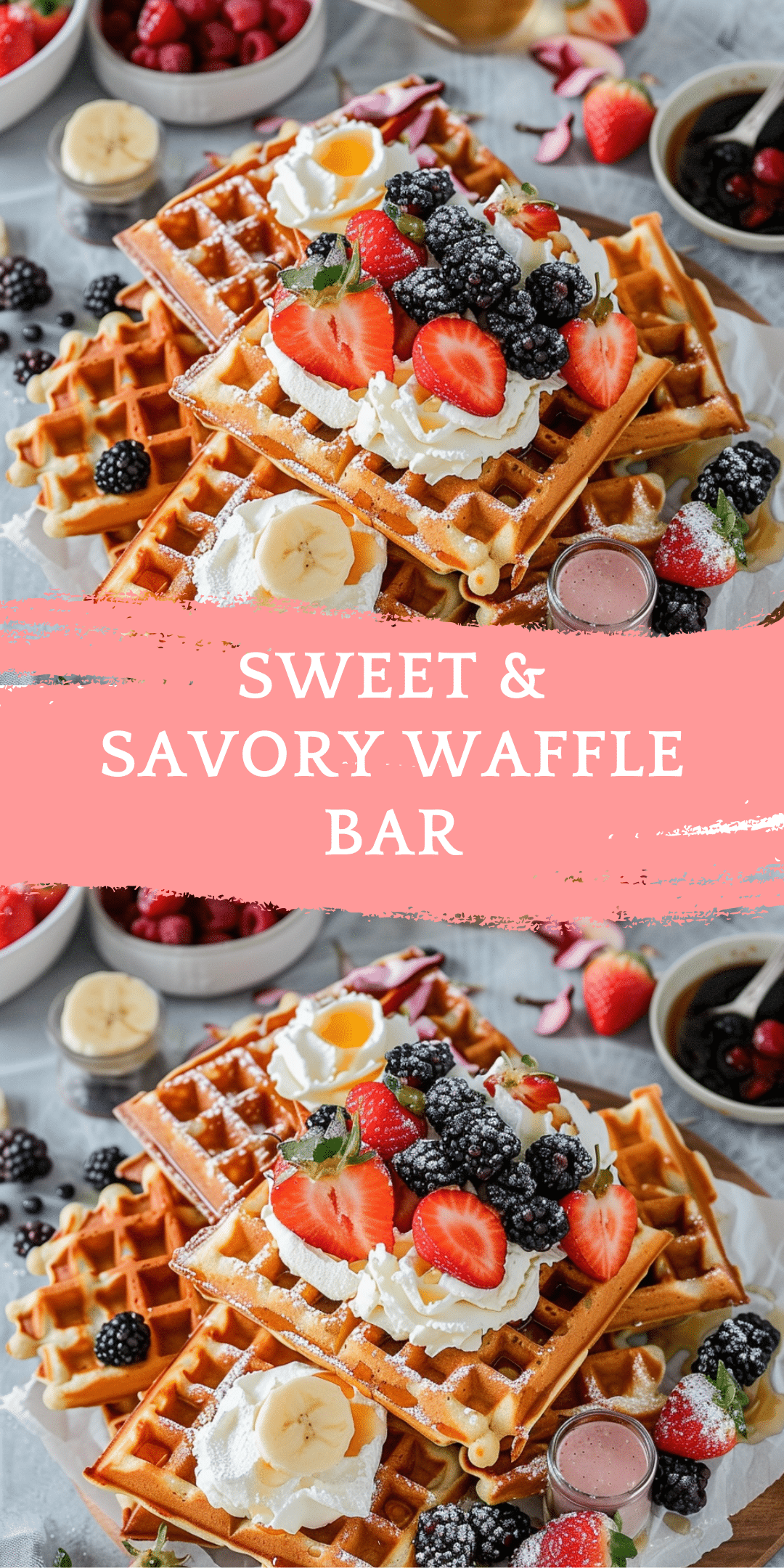 Sweet & Savory Waffle Bar | TheFamilyCooking