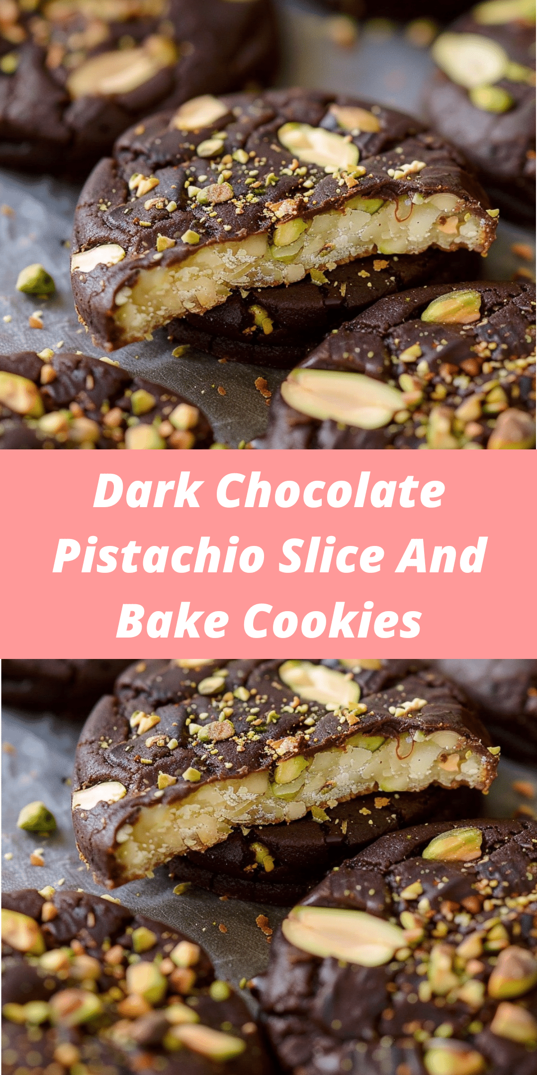 Dark Chocolate Pistachio Slice and Bake Cookies | TheFamilyCooking