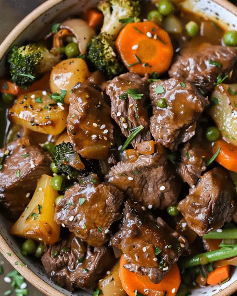 Slow Cooker Beef Tips and Vegetables | TheFamilyCooking