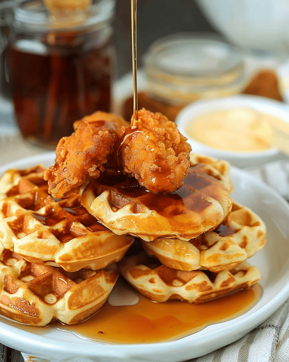 Mini Chicken Waffles | TheFamilyCooking