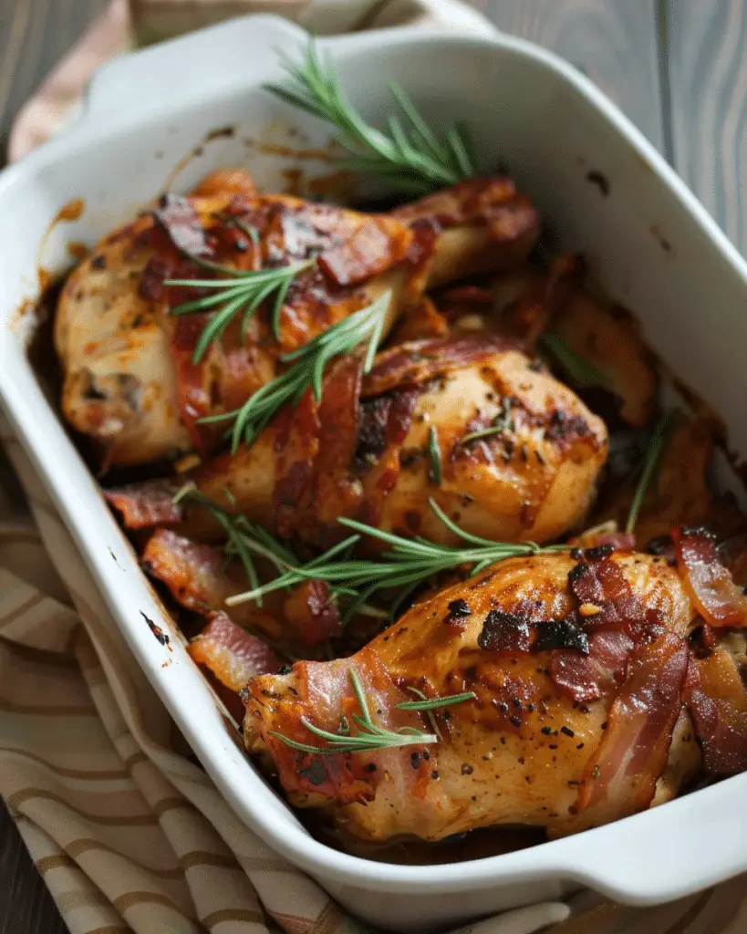 Seasoned Baked Bacon Chicken Recipe | TheFamilyCooking