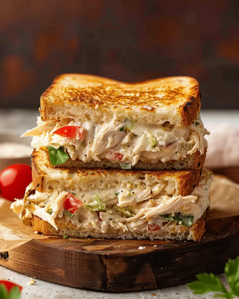 Chicken Salad Melt Sandwich | TheFamilyCooking