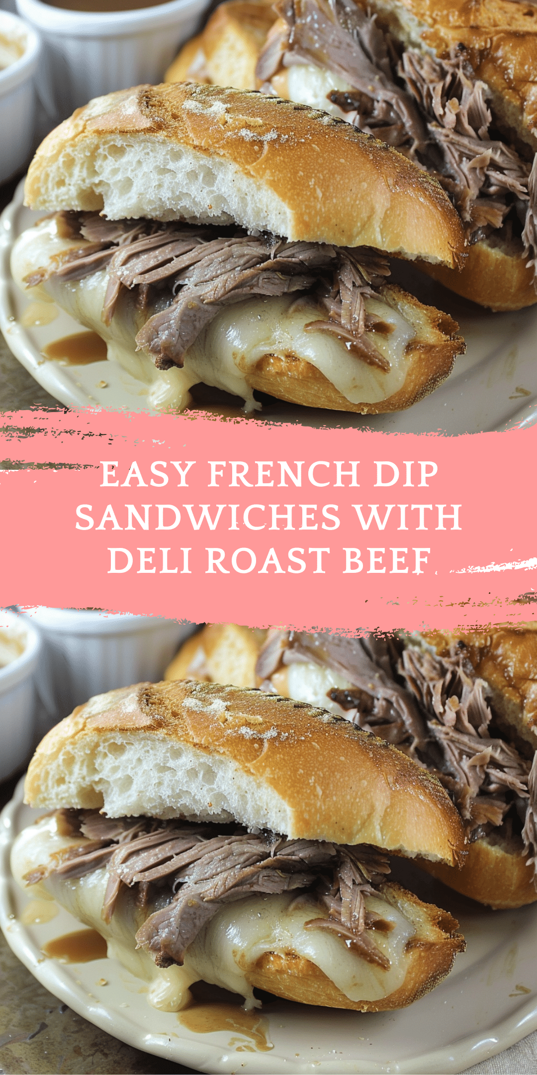 Easy French Dip Sandwiches with Deli Roast Beef | TheFamilyCooking