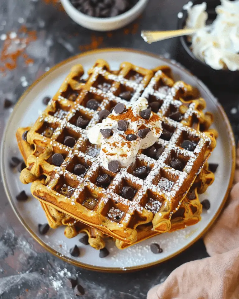 Chocolate Chip Pumpkin Waffles | TheFamilyCooking
