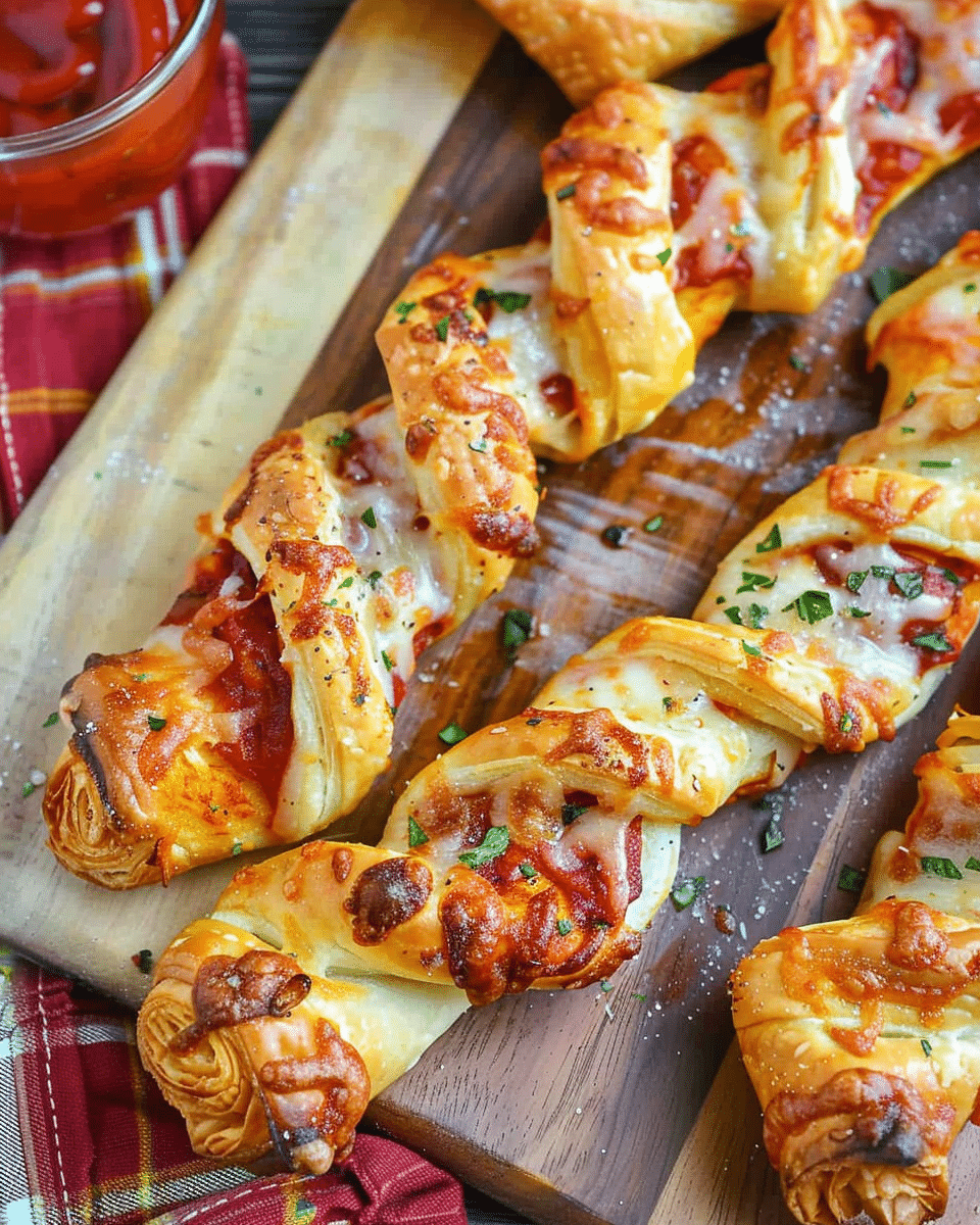 Puff Pastry Pizza Twists | TheFamilyCooking