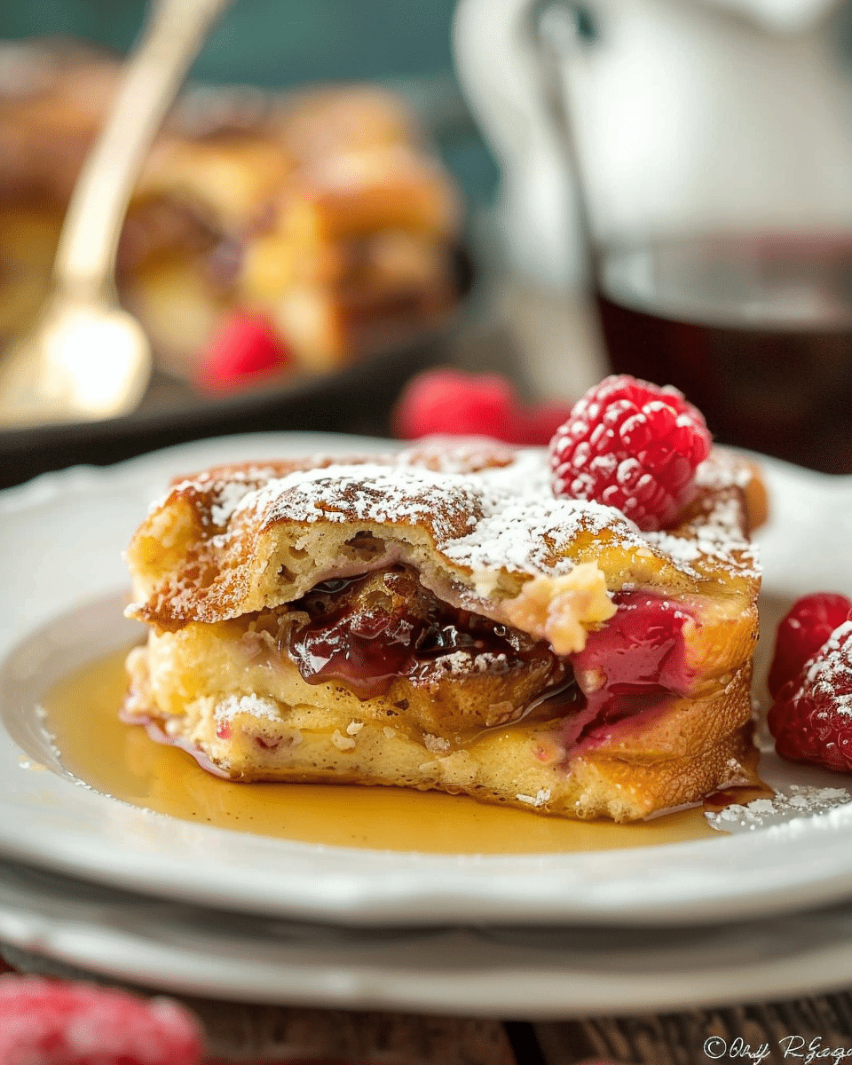 Stuffed Overnight French Toast Casserole | TheFamilyCooking