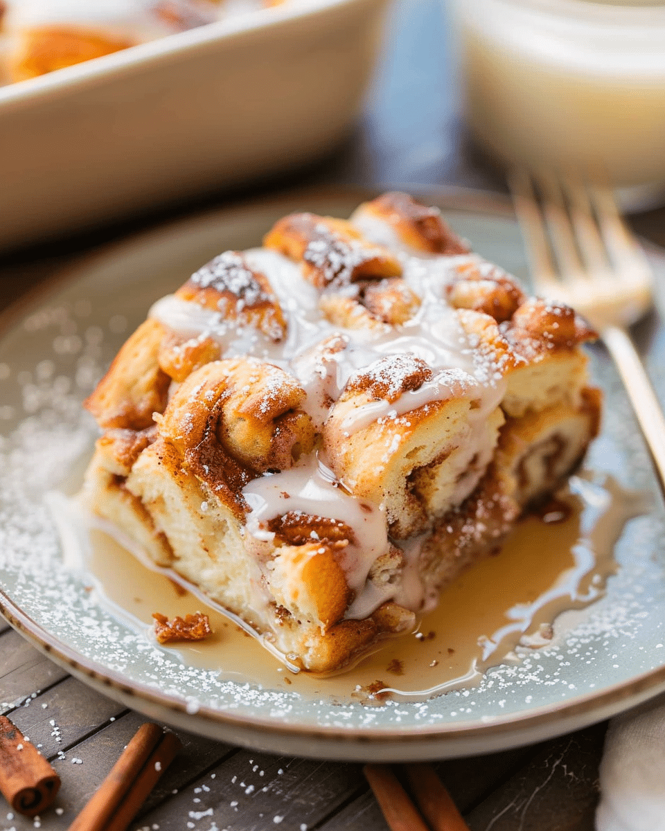 Cinnamon Roll French Toast Casserole | TheFamilyCooking