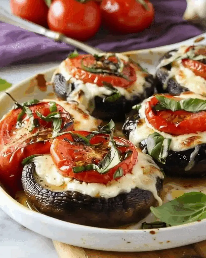 Caprese Stuffed Portobello Mushrooms | TheFamilyCooking