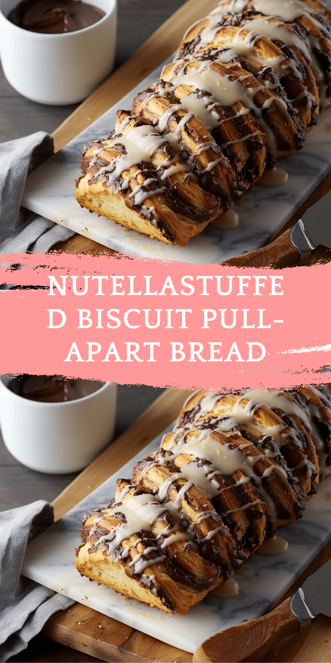Nutella-Stuffed Biscuit Pull-Apart Bread | TheFamilyCooking