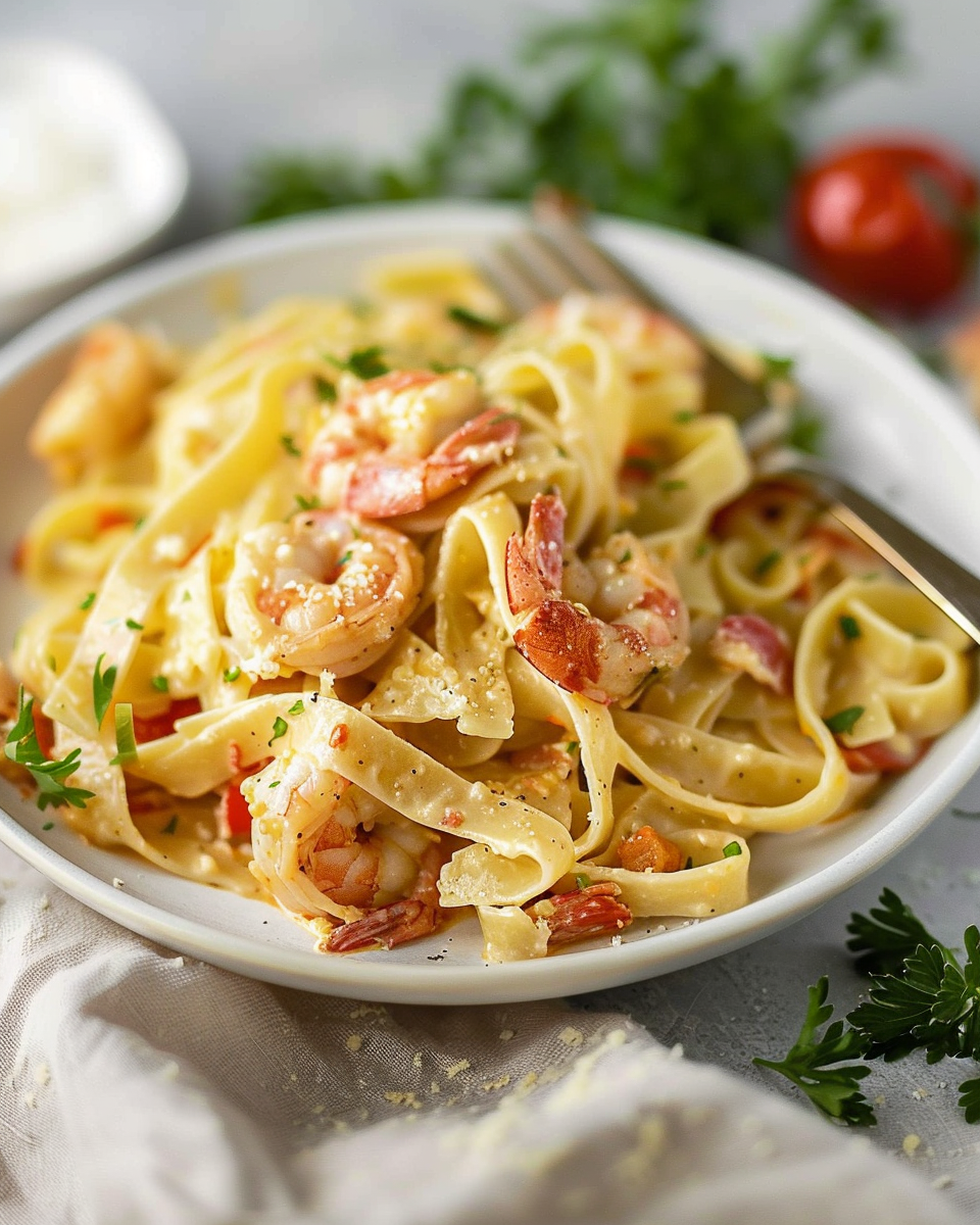 Crawfish Fettuccine Recipe | TheFamilyCooking