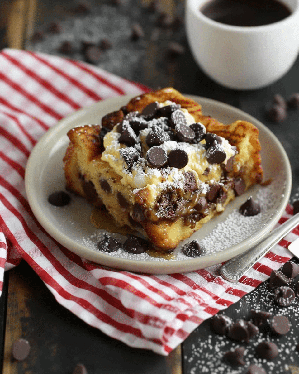 Chocolate Chip French Toast Casserole | TheFamilyCooking