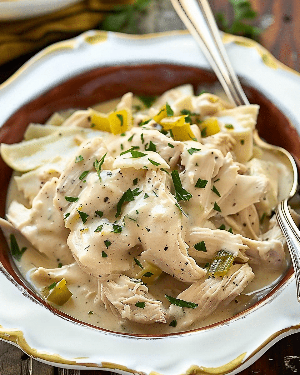 Creamy Slow Cooker Mississippi Chicken Recipe | TheFamilyCooking