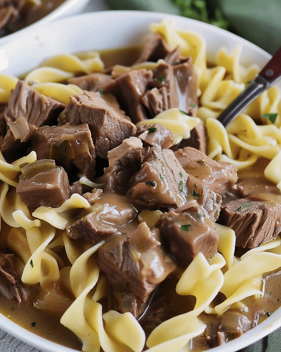 Crock Pot Beef and Noodles | TheFamilyCooking