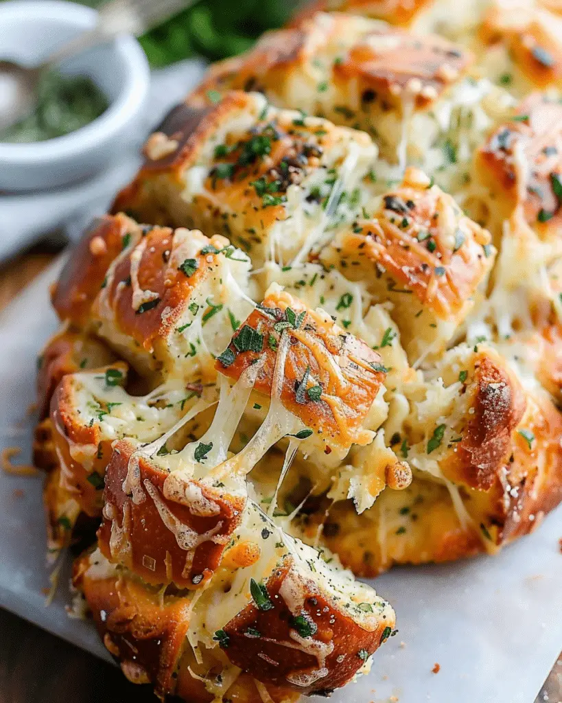 Cheesy Garlic Herb Pull Apart Bread | TheFamilyCooking