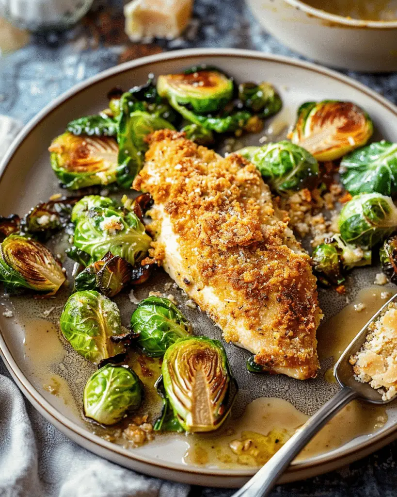 Parmesan Chicken & Brussels Sprouts | TheFamilyCooking