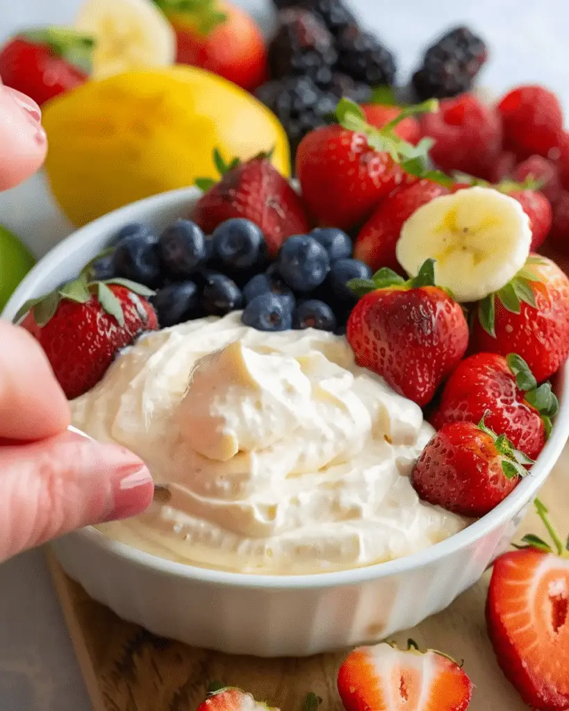 High Protein Yogurt Fruit Dip | TheFamilyCooking