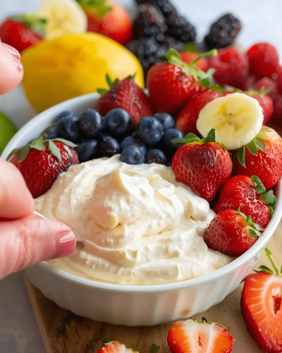High Protein Yogurt Fruit Dip | TheFamilyCooking