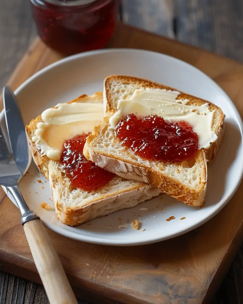 Toast with Jam and Butter | TheFamilyCooking