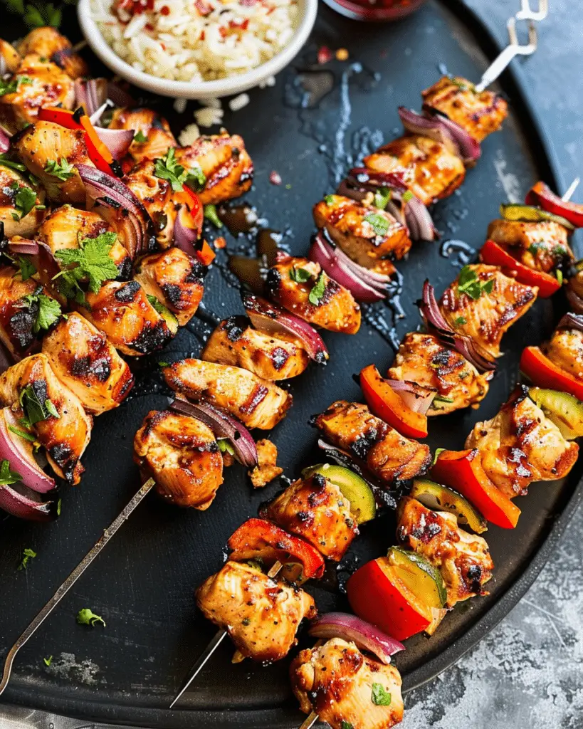 Easy BBQ Chicken Kebabs | TheFamilyCooking