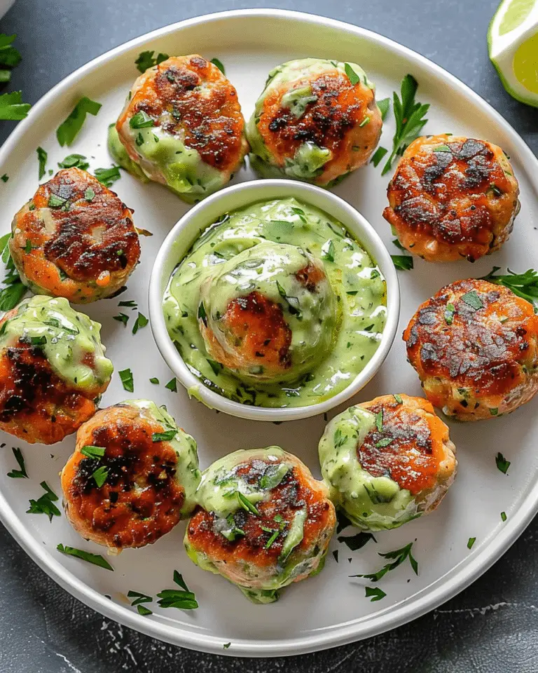 Baked Salmon Meatballs with Avocado Sauce | TheFamilyCooking